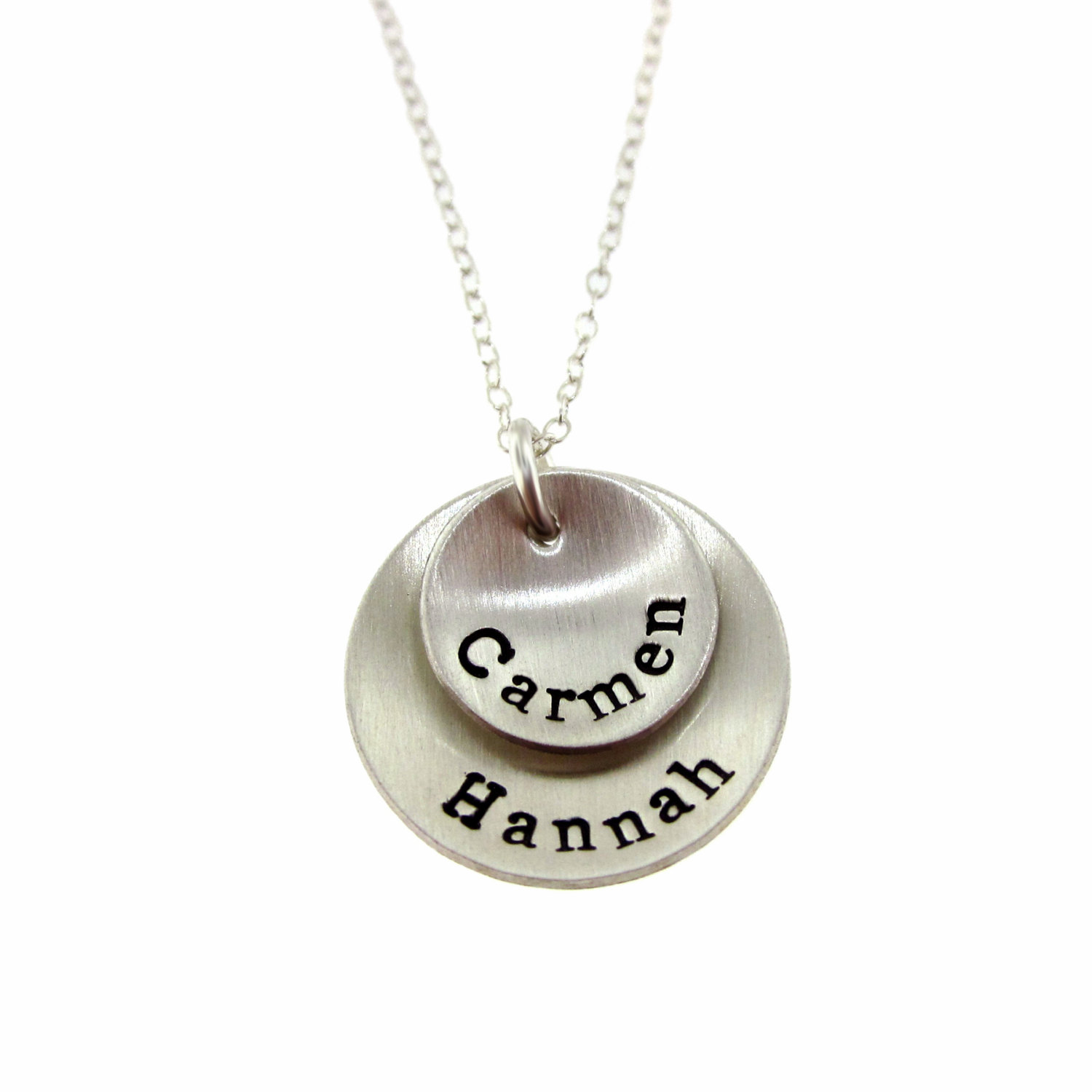 Hand Stamped Jewelry - Personalized Sterling Silver Necklace For Mom ...