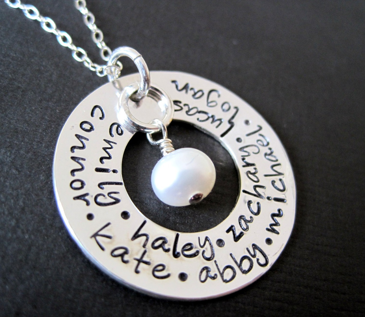 The Ultimate Circle Of Names I Love... With Freshwater Pearl- Hand ...