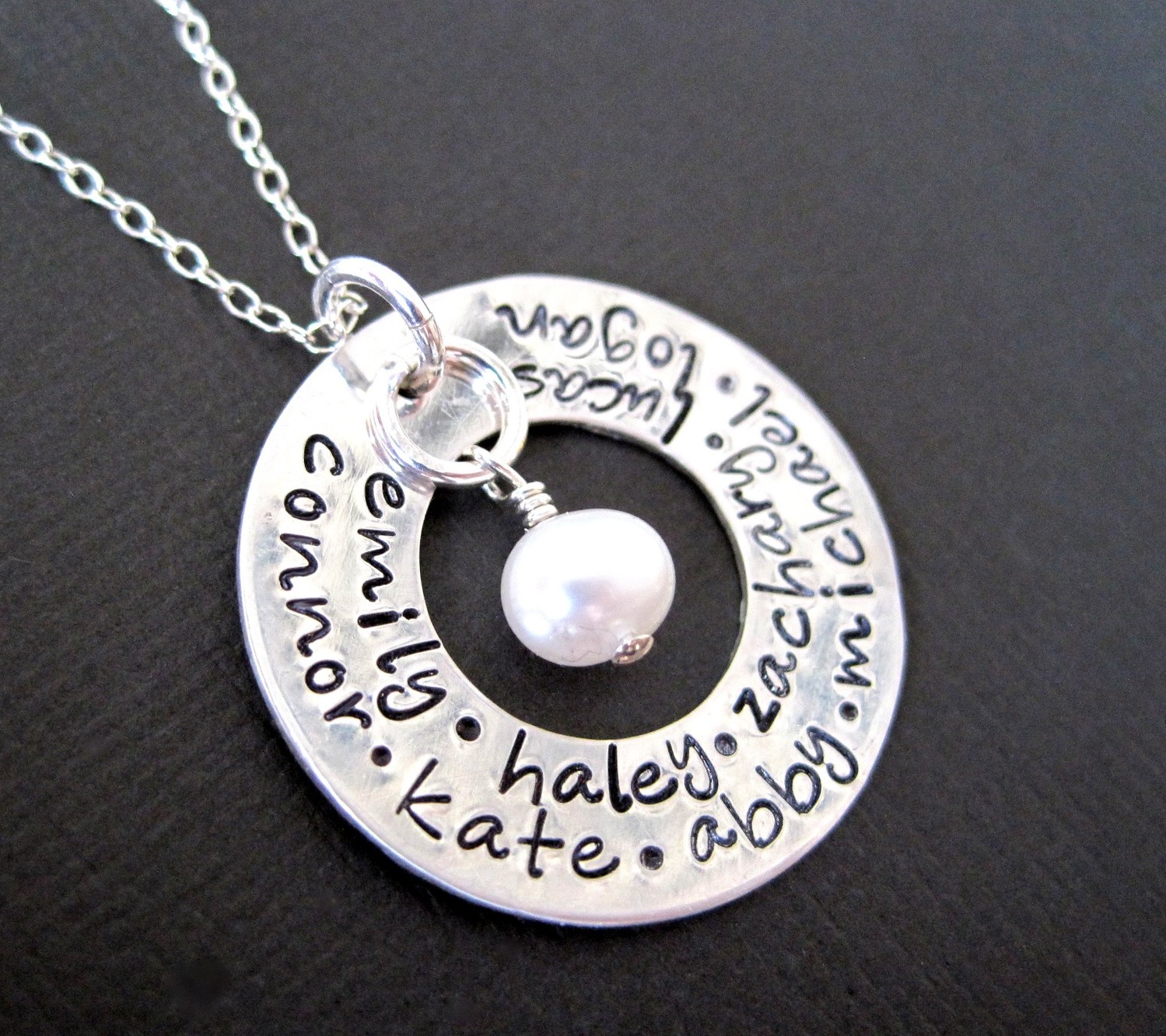 The Ultimate Circle Of Names I Love... With Freshwater Pearl- Hand ...